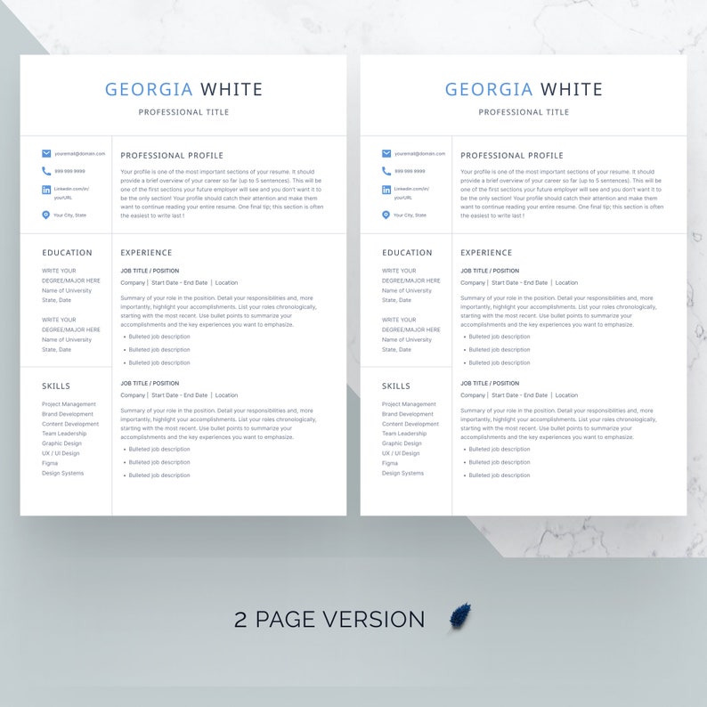 Best Professional Resume Template Word & Google Docs, CANVA, Minimalist ...