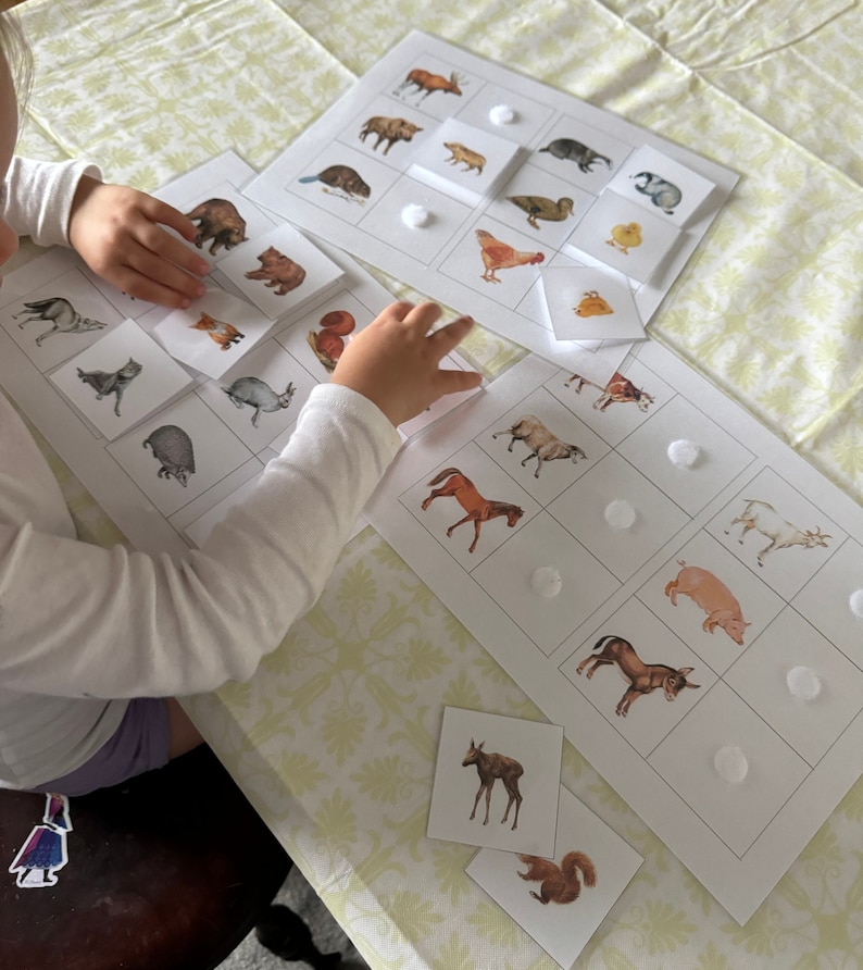 Mama and Baby Animal Matching Game for Toddlers (early Education ...