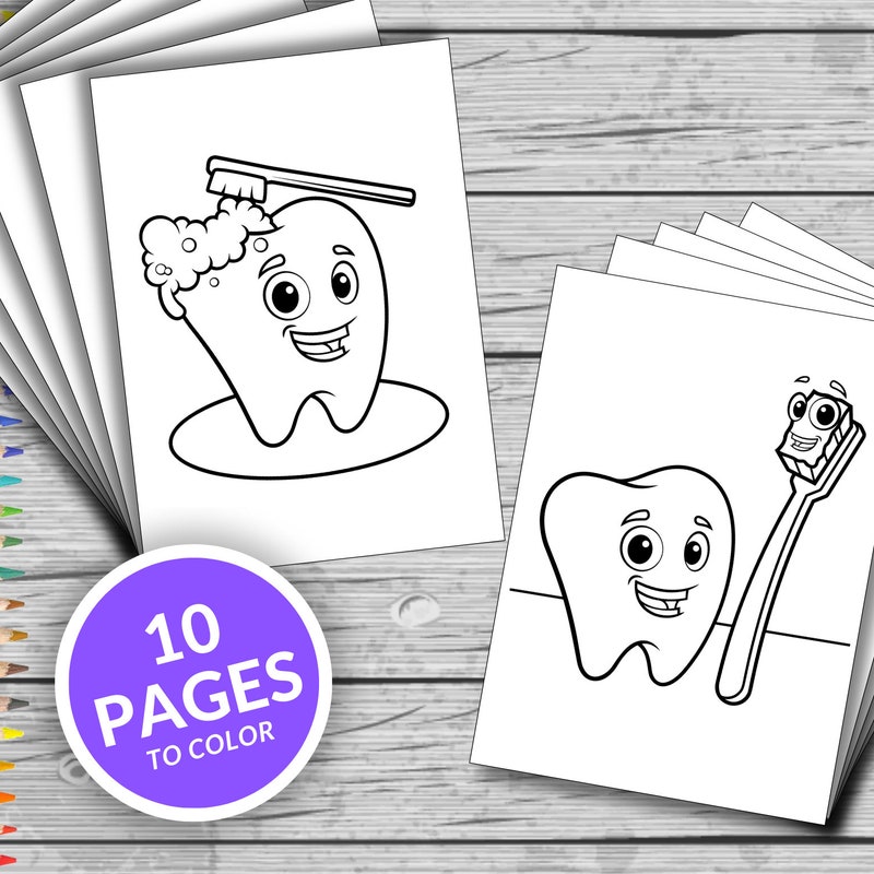 Kids Coloring Pages Dentist - Etsy