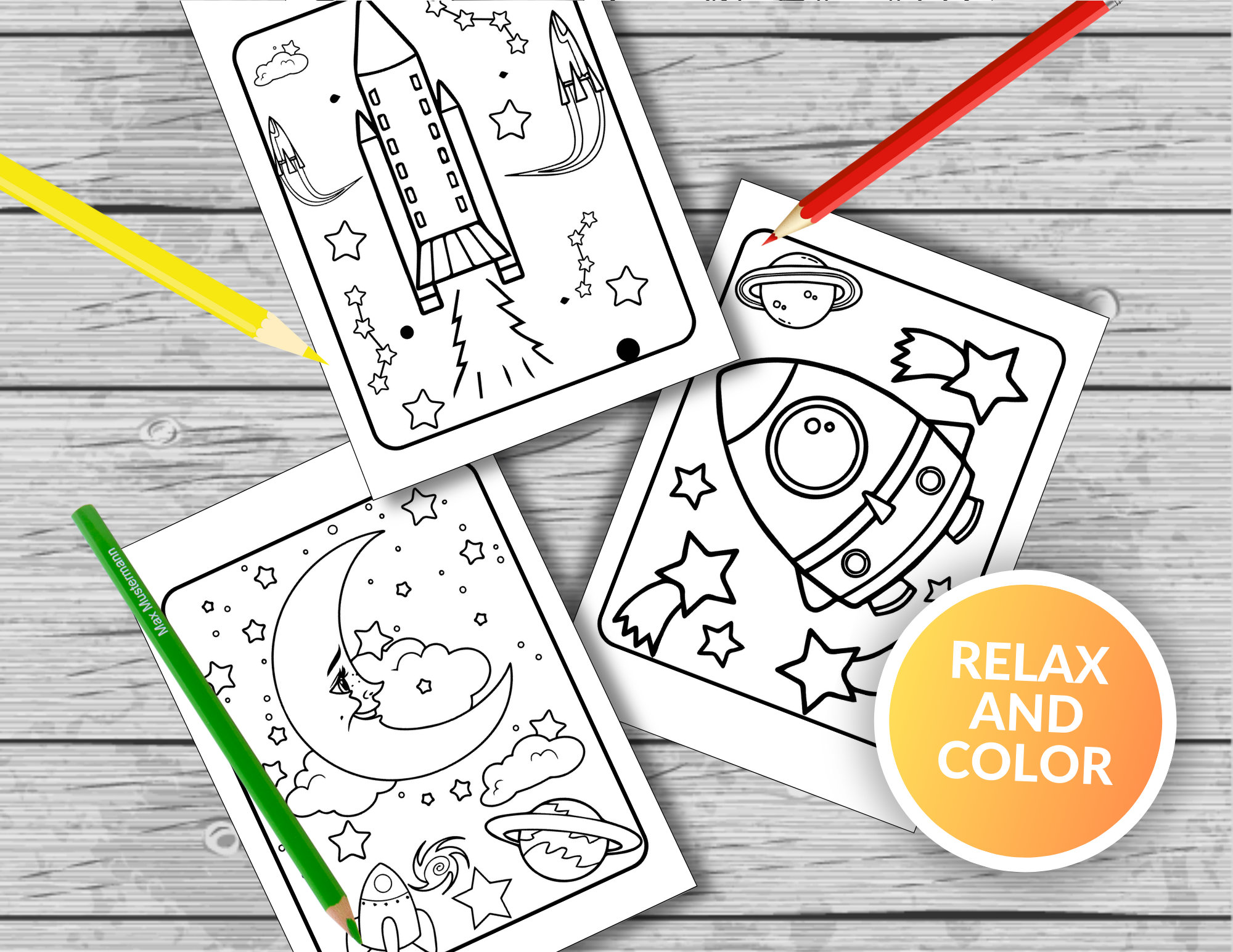 20 Space Printable Coloring Pages, Space Coloring Book, Fun at Home ...
