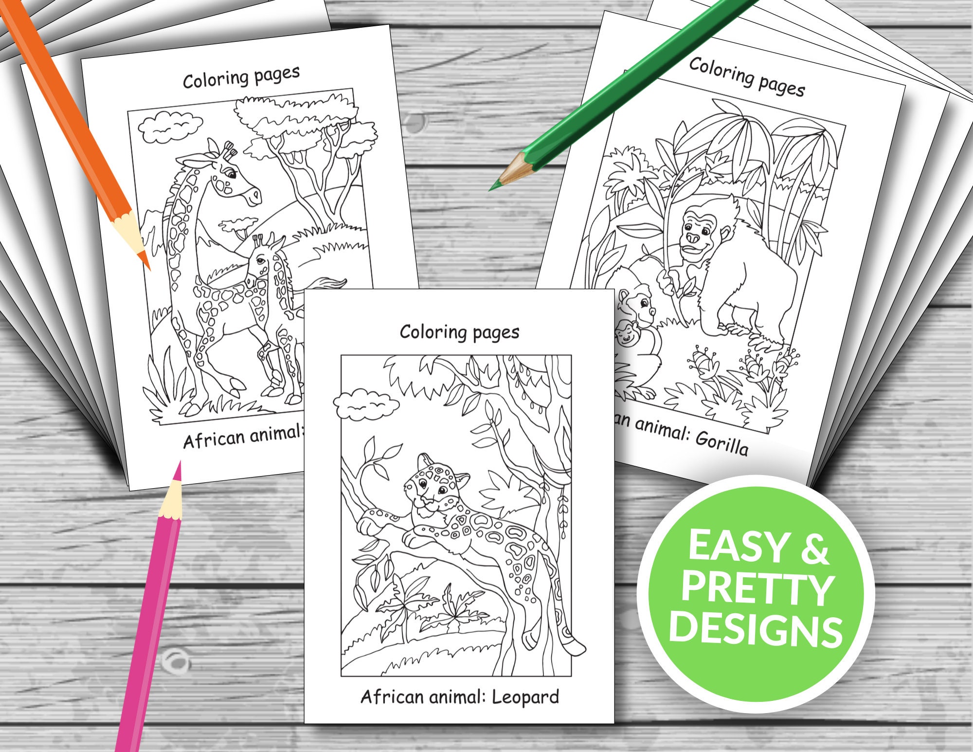 10 African Animals Printable Coloring Pages, African Animals Coloring ...