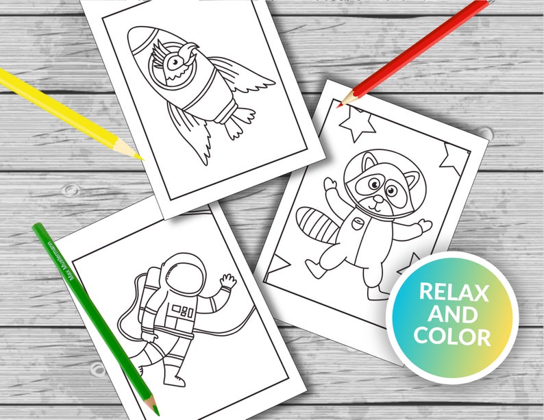 20 Space Printable Coloring Pages, Space Coloring Book, Fun at Home ...