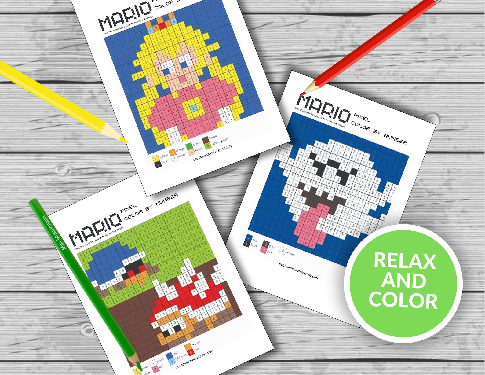 Super Mario Printable Coloring Pages, Coloring by Number, Super Mario ...