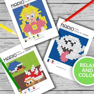 Super Mario Printable Coloring Pages, Coloring by Number, Super Mario ...