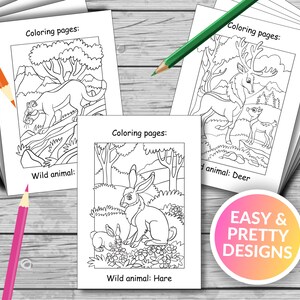10 Wild Animals Printable Coloring Pages, Wild Animals Coloring Book ...