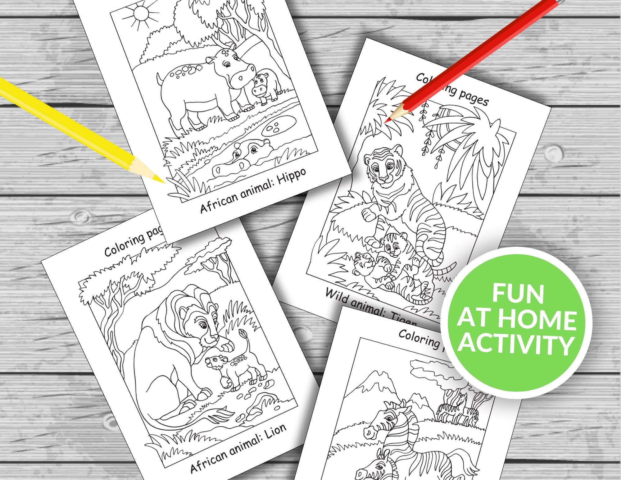 10 African Animals Printable Coloring Pages, African Animals Coloring ...