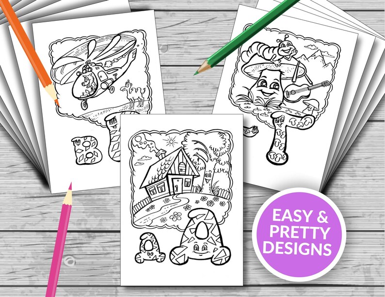 RUSSIAN ALPHABET Printable Coloring Pages With Fun Pictures and Words ...