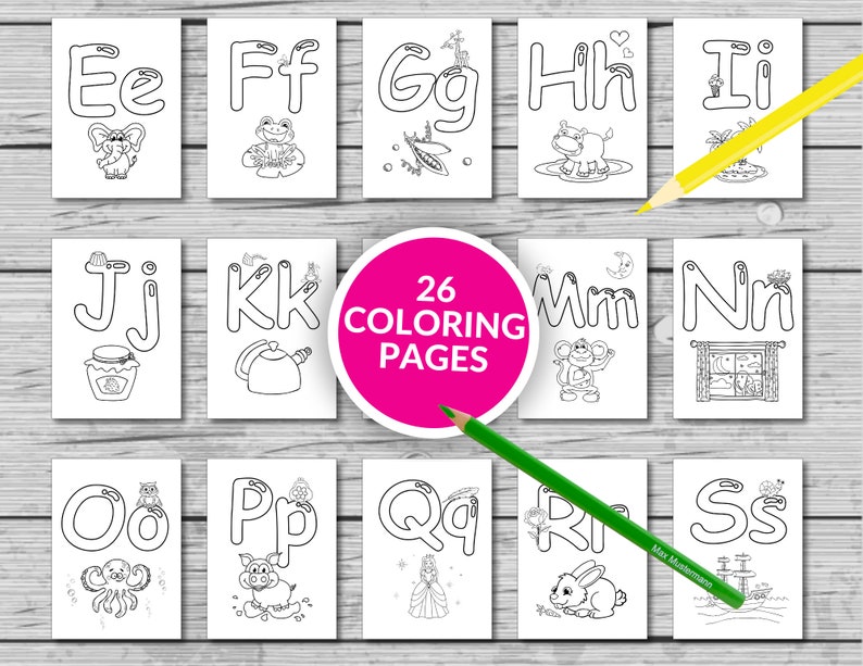 26 English Alphabet Printable Coloring Pages, ABC Coloring Book, Fun at ...