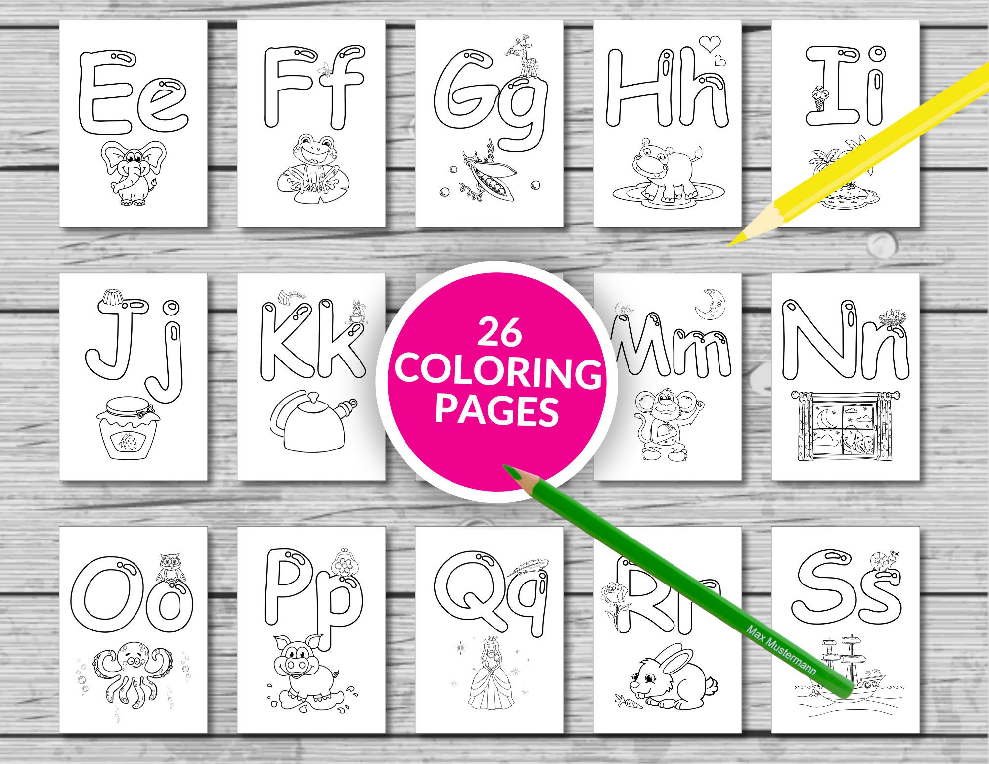 26 English Alphabet Printable Coloring Pages, ABC Coloring Book, Fun at ...