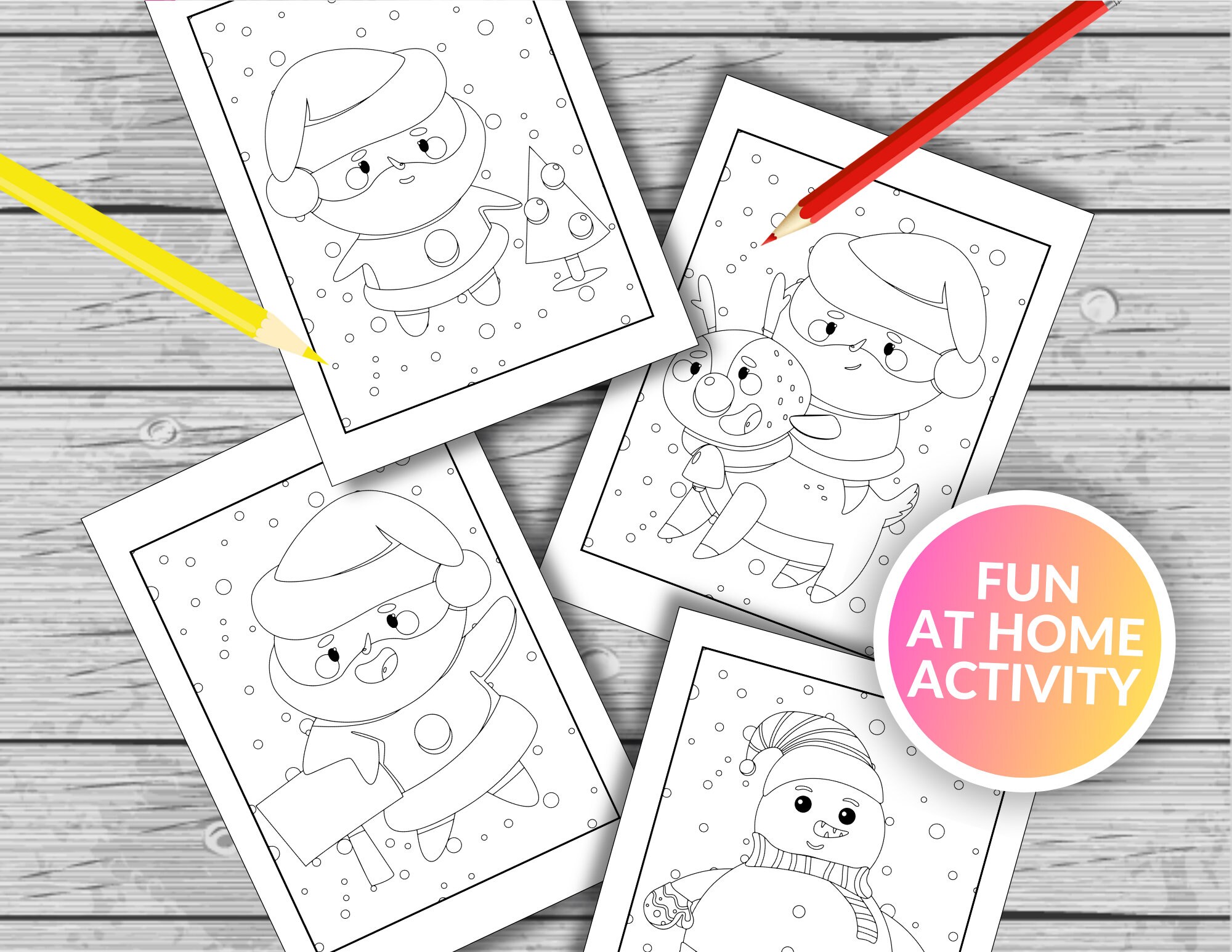 15 Сhristmas Printable Coloring Pages, New Year Coloring Book, Fun at ...