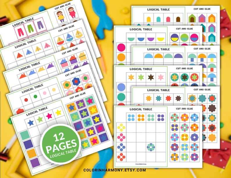Logical Table Childrens Logic Game Color Activity - Etsy