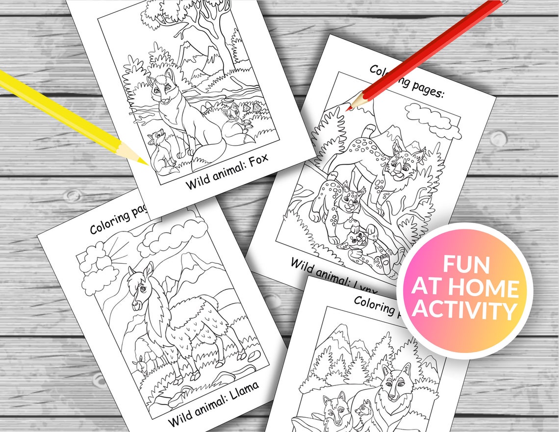 10 Wild Animals Printable Coloring Pages, Wild Animals Coloring Book ...