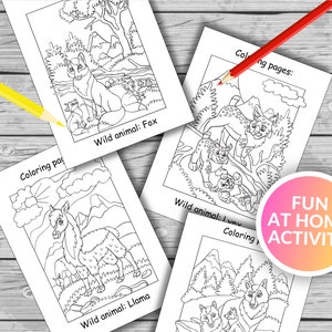 10 Wild Animals Printable Coloring Pages, Wild Animals Coloring Book ...