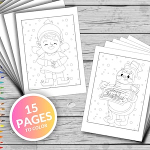 15 Сhristmas Printable Coloring Pages, New Year Coloring Book, Fun at ...