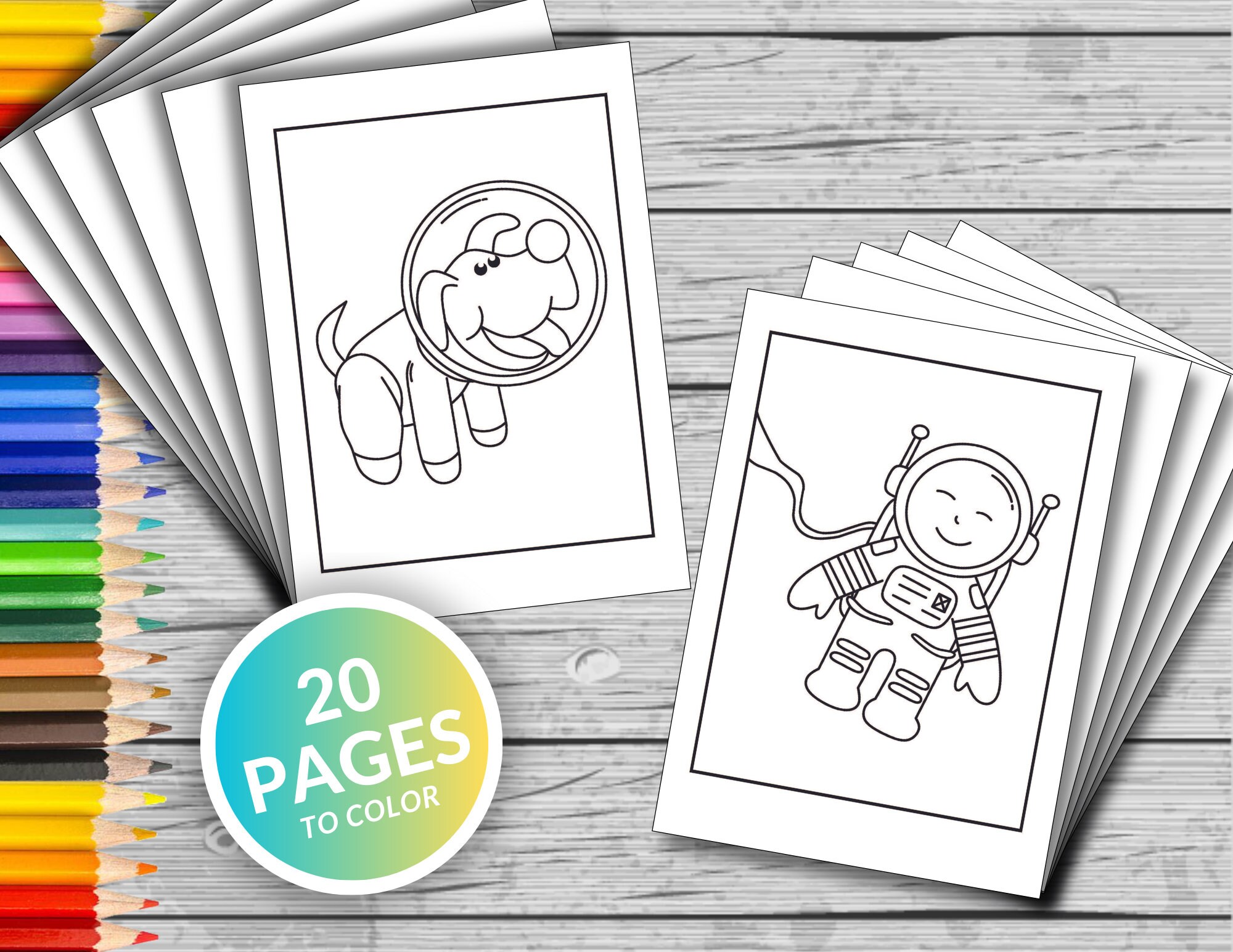 20 Space Printable Coloring Pages, Space Coloring Book, Fun at Home ...