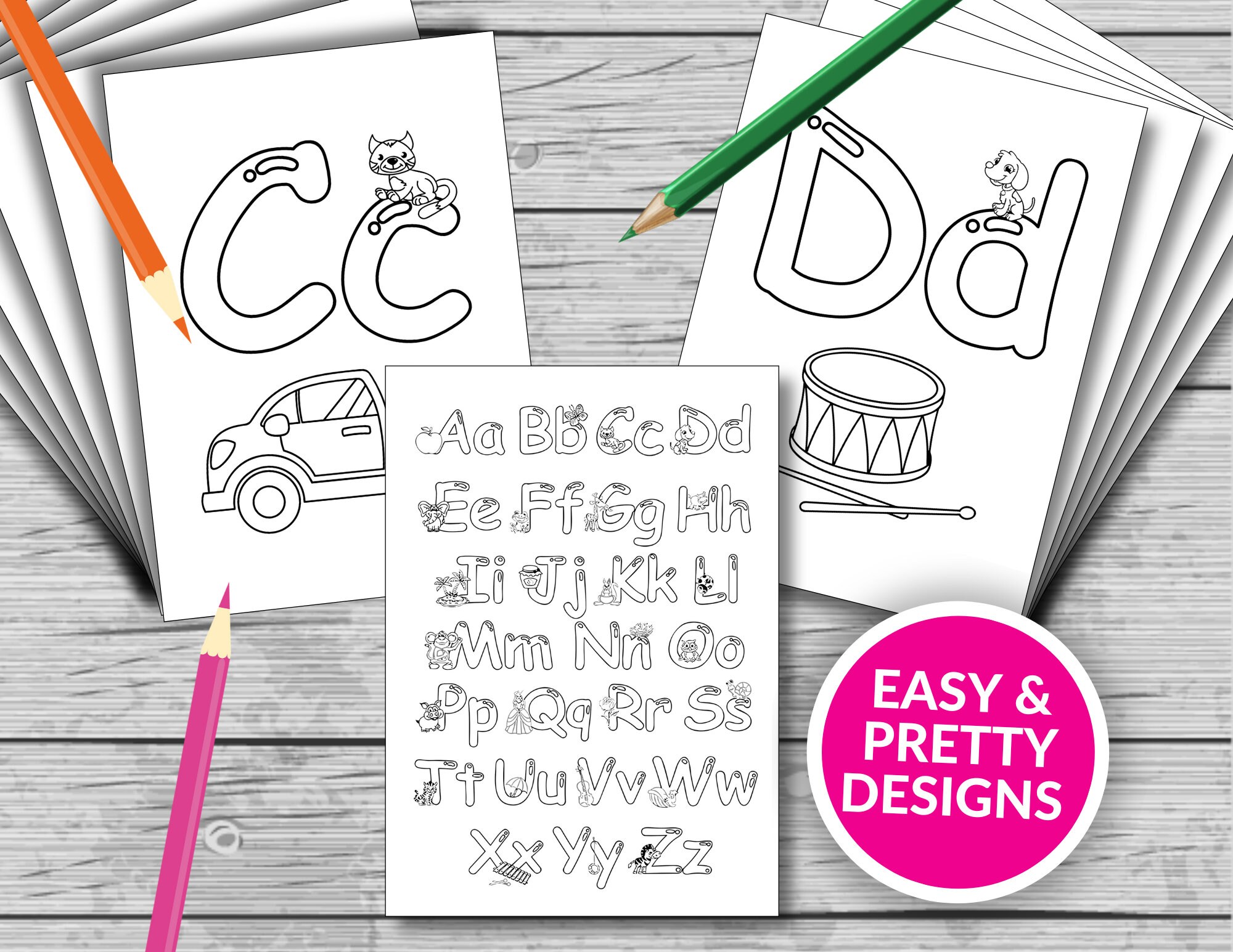 26 English Alphabet Printable Coloring Pages, ABC Coloring Book, Fun at ...
