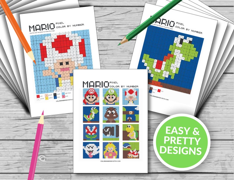 Super Mario Printable Coloring Pages, Coloring by Number, Super Mario ...