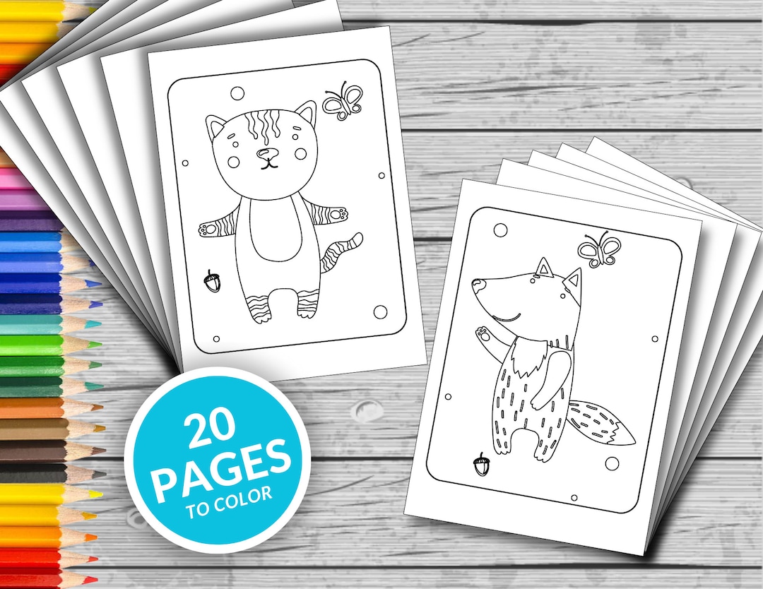 Funny Animals Coloring Pages: Kids Activity Book (PDF Download) - Etsy
