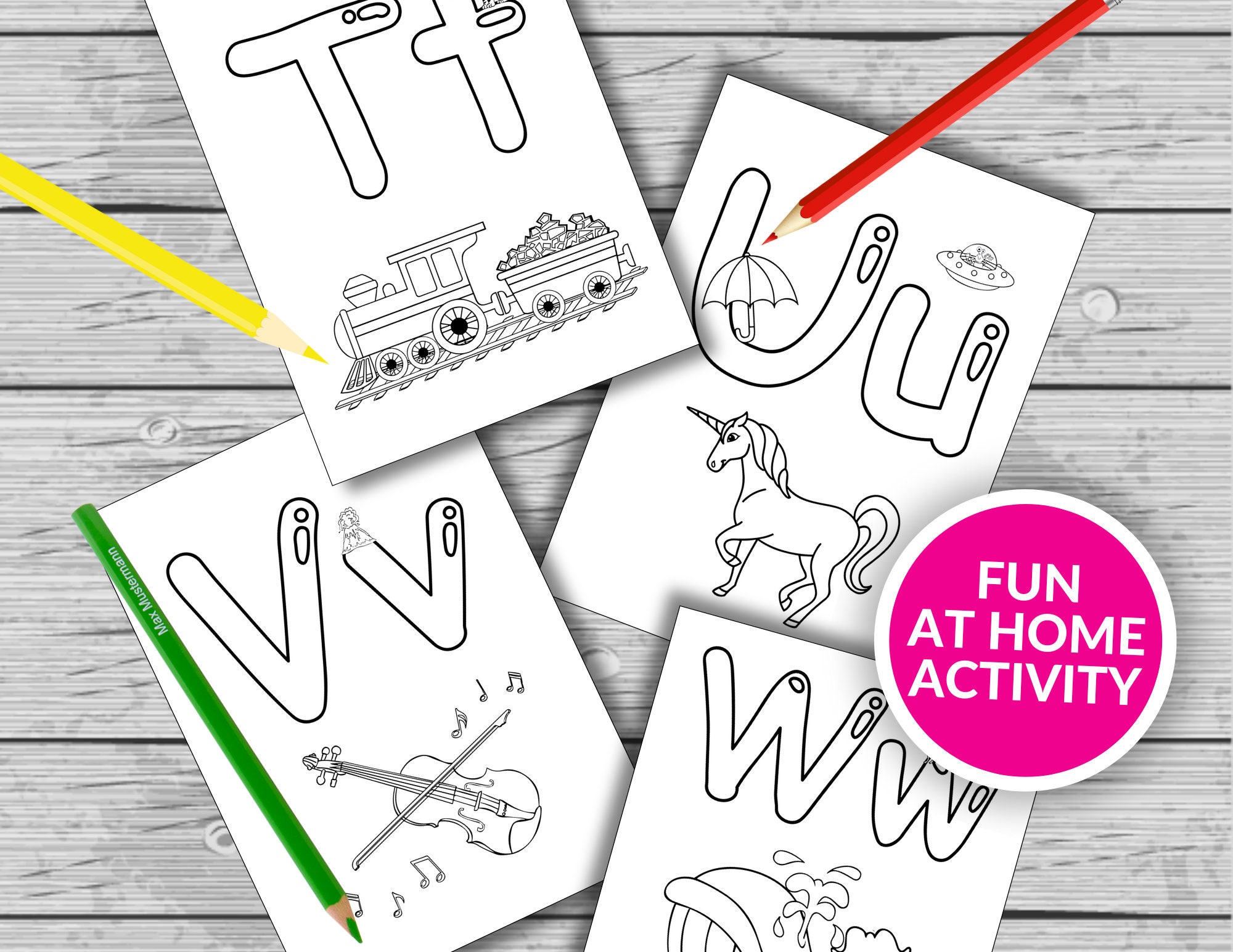 26 English Alphabet Printable Coloring Pages, ABC Coloring Book, Fun at ...