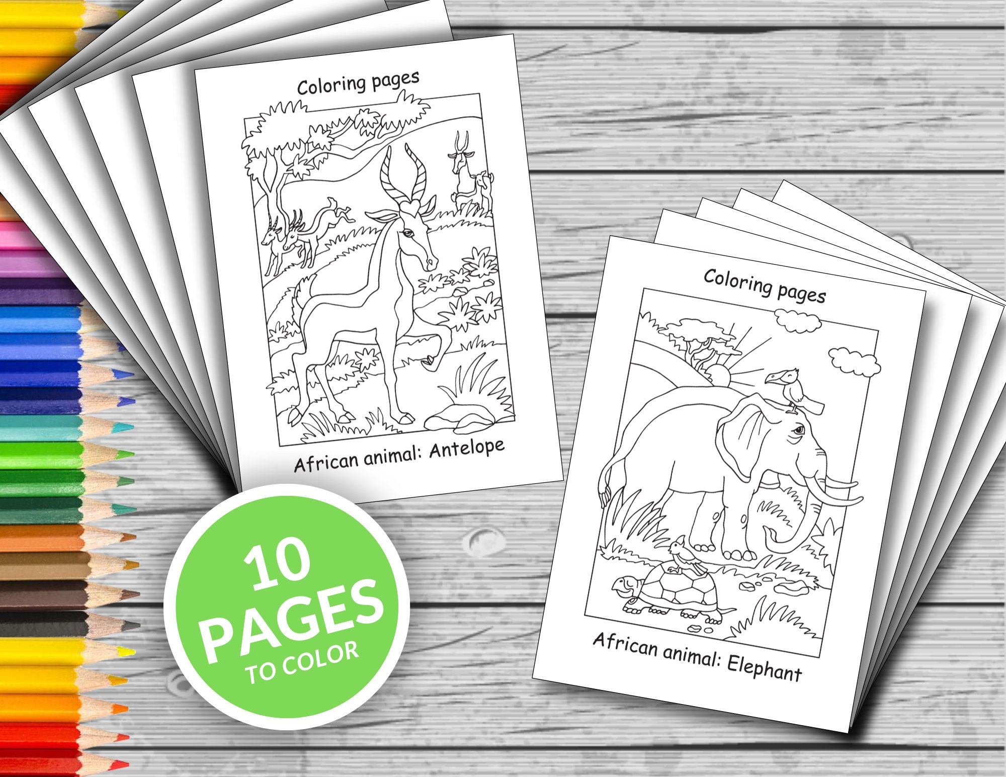 10 African Animals Printable Coloring Pages, African Animals Coloring ...