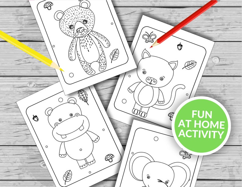 20 Funny Animals Printable Coloring Pages, Baby Animals Coloring Book ...