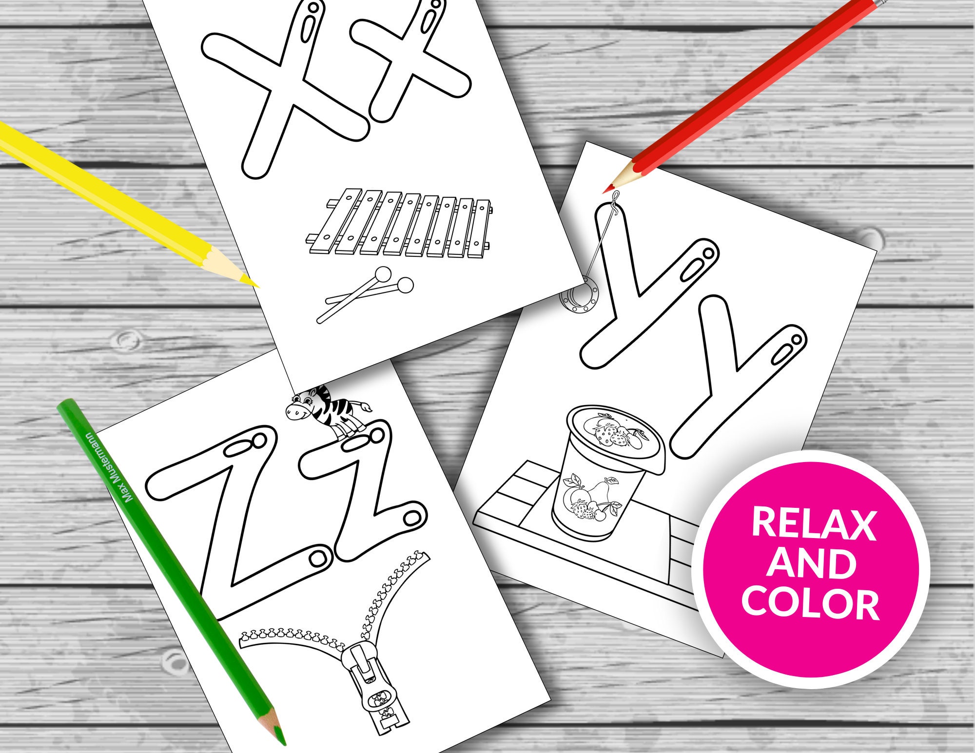 26 English Alphabet Printable Coloring Pages, ABC Coloring Book, Fun at ...