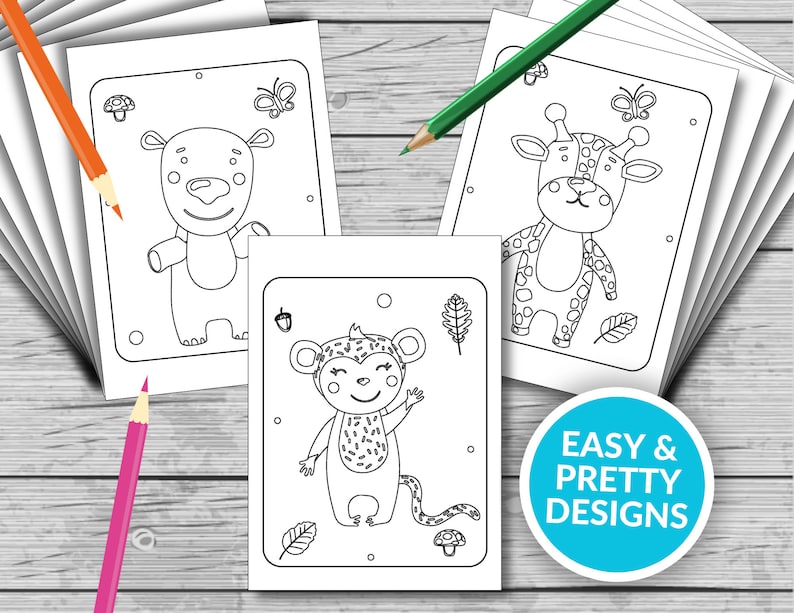 Funny Animals Coloring Pages: Kids Activity Book (PDF Download) - Etsy ...