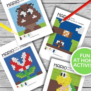 Super Mario Printable Coloring Pages, Coloring by Number, Super Mario ...