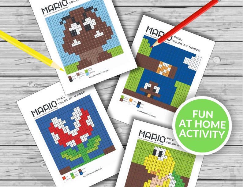 Super Mario Printable Coloring Pages, Coloring by Number, Super Mario ...