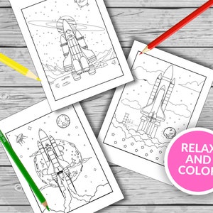15 Space Printable Coloring Pages, Space Coloring Book, Fun at Home ...