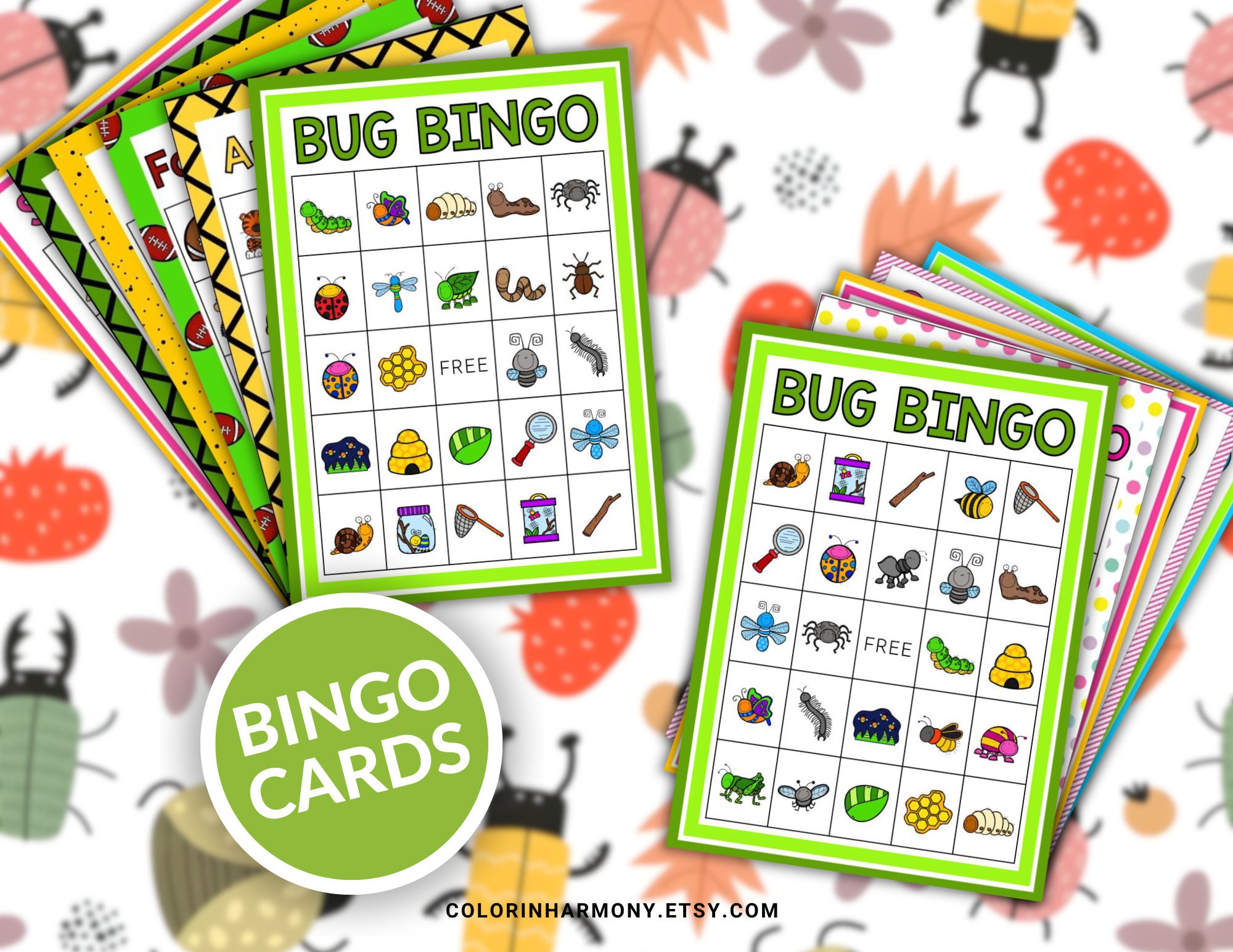 Cute Bugs Bingo Game Printable