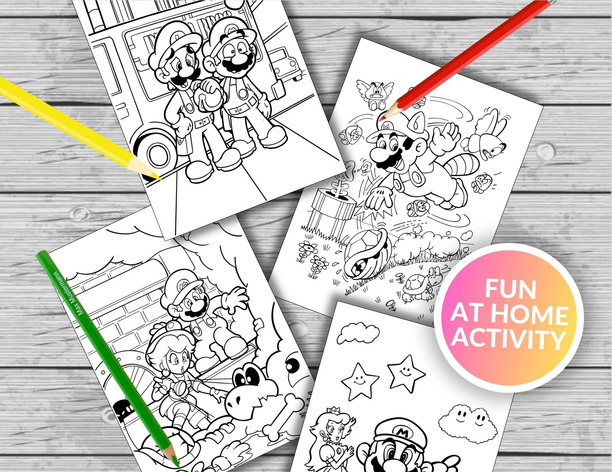 55 Super Mario and Friends Printable Coloring Pages Super - Etsy Australia