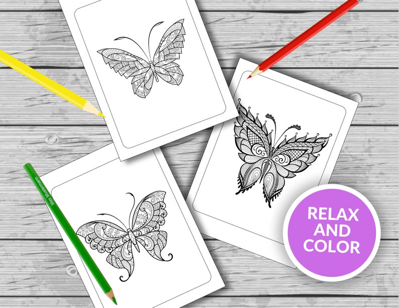 20 Butterfly Printable Coloring Pages, Butterfly Coloring Book, Fun at ...