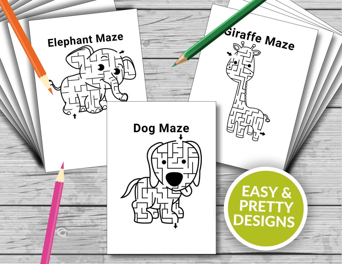 Animal Mazes Fun Game, Maze Printable Coloring Pages, Maze Coloring ...