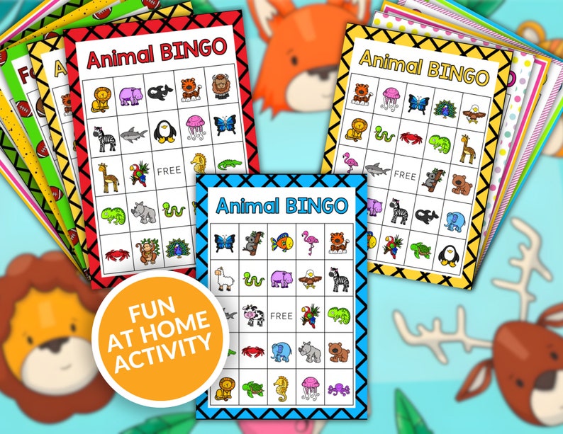 Printable Animal Bingo Cards: Kids Party Game (PDF Download) - Etsy