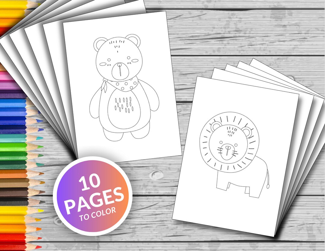 10 Baby Animals Printable Coloring Pages, Baby Animals Coloring Book ...