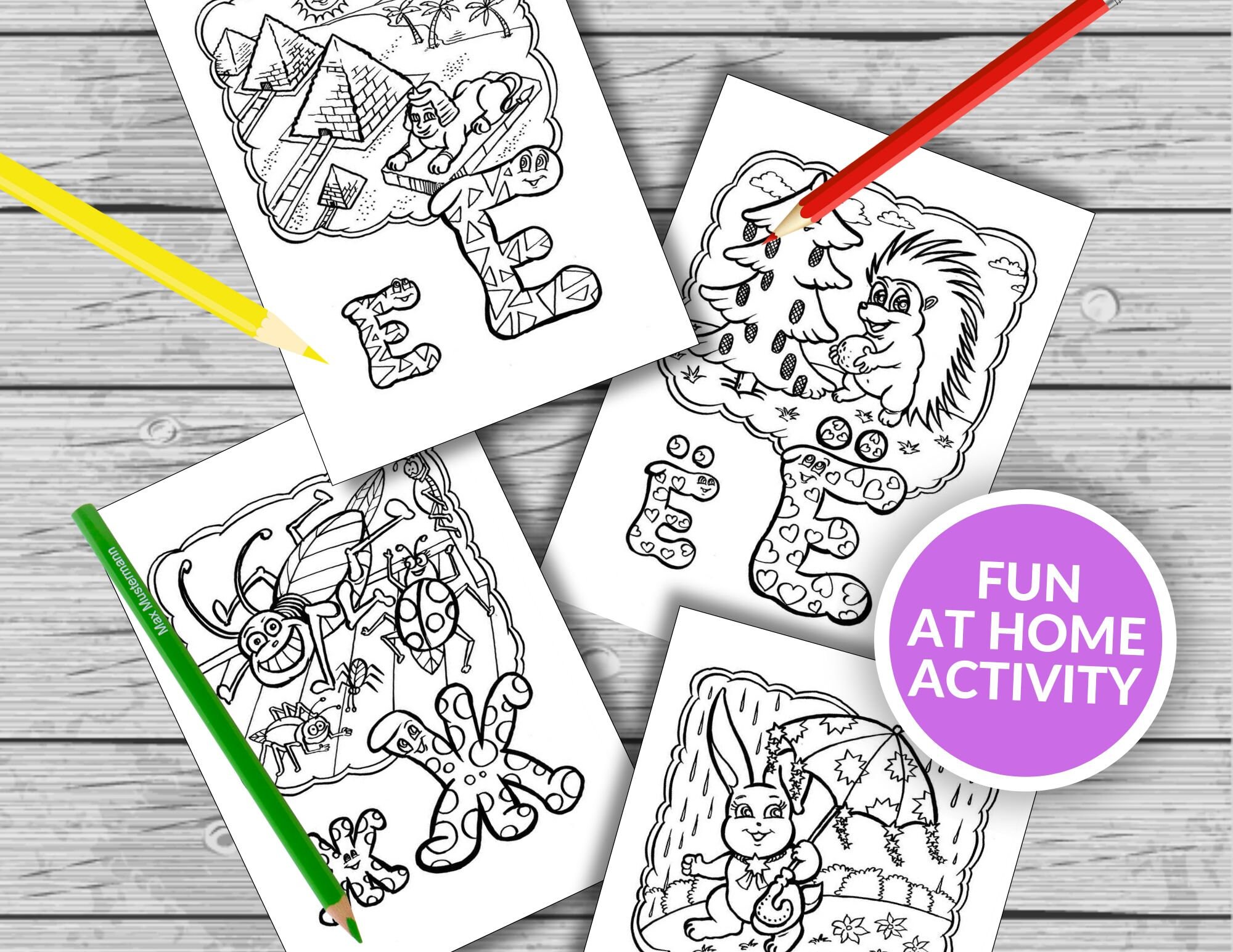RUSSIAN ALPHABET Printable Coloring Pages With Fun Pictures and Words ...