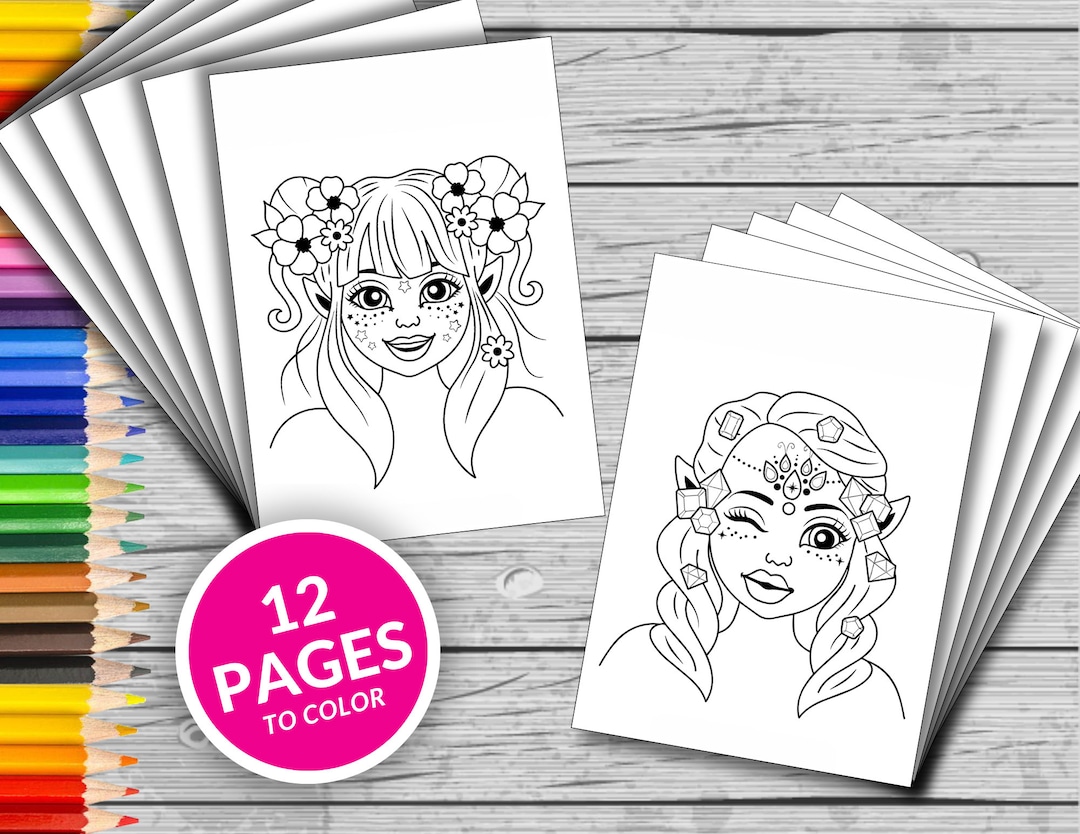 Fairy Princess Coloring Pages: Fun Activity Book (digital Download) - Etsy