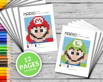 Super Mario Printable Coloring Pages, Coloring by Number, Super Mario ...