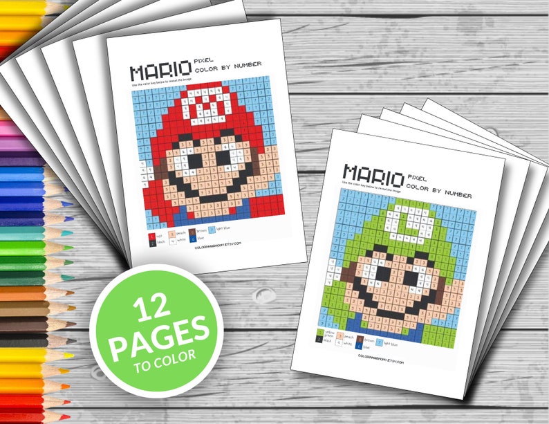 Super Mario Printable Coloring Pages, Coloring by Number, Super Mario ...