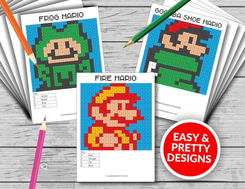 Super Mario Printable Coloring Pages, Coloring by Number, Super Mario ...