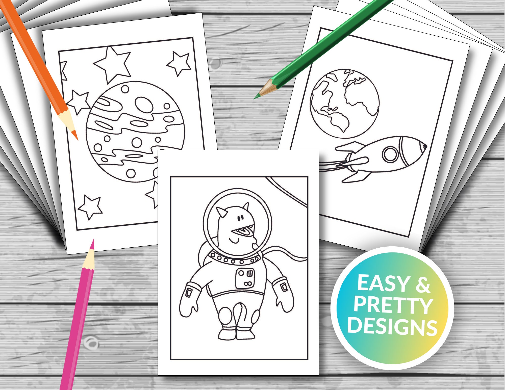 20 Space Printable Coloring Pages, Space Coloring Book, Fun at Home ...
