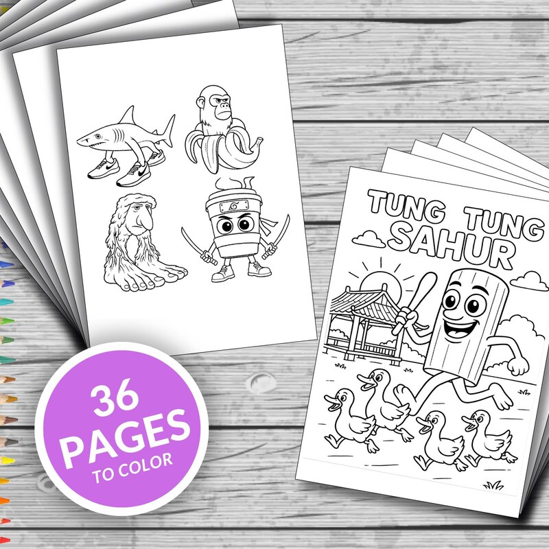 Brain Rot Coloring Pages - Etsy