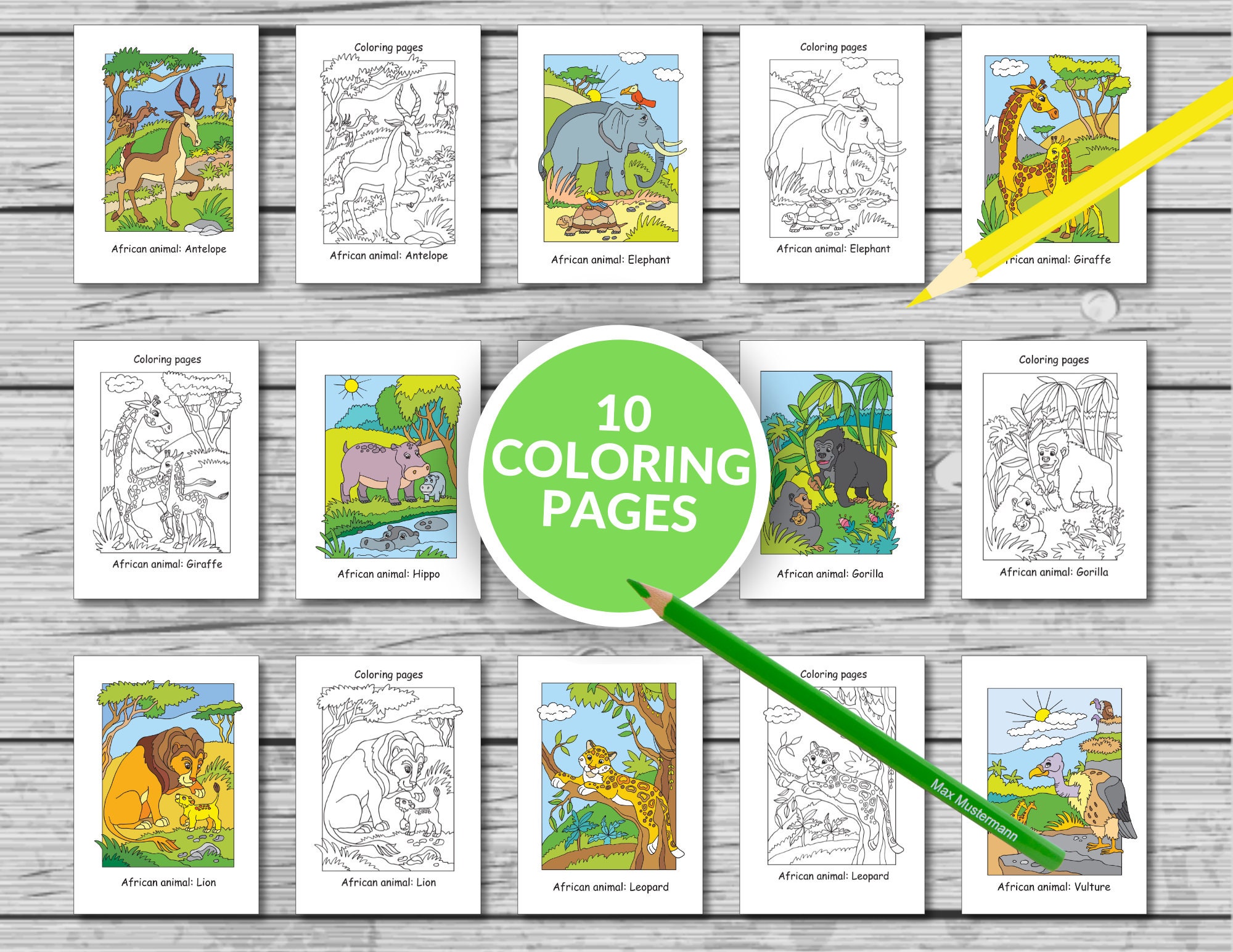 10 African Animals Printable Coloring Pages, African Animals Coloring ...