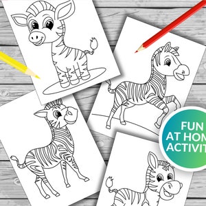 10 Cute Zebra Printable Coloring Pages, Cute Zebra Coloring Book, Fun ...