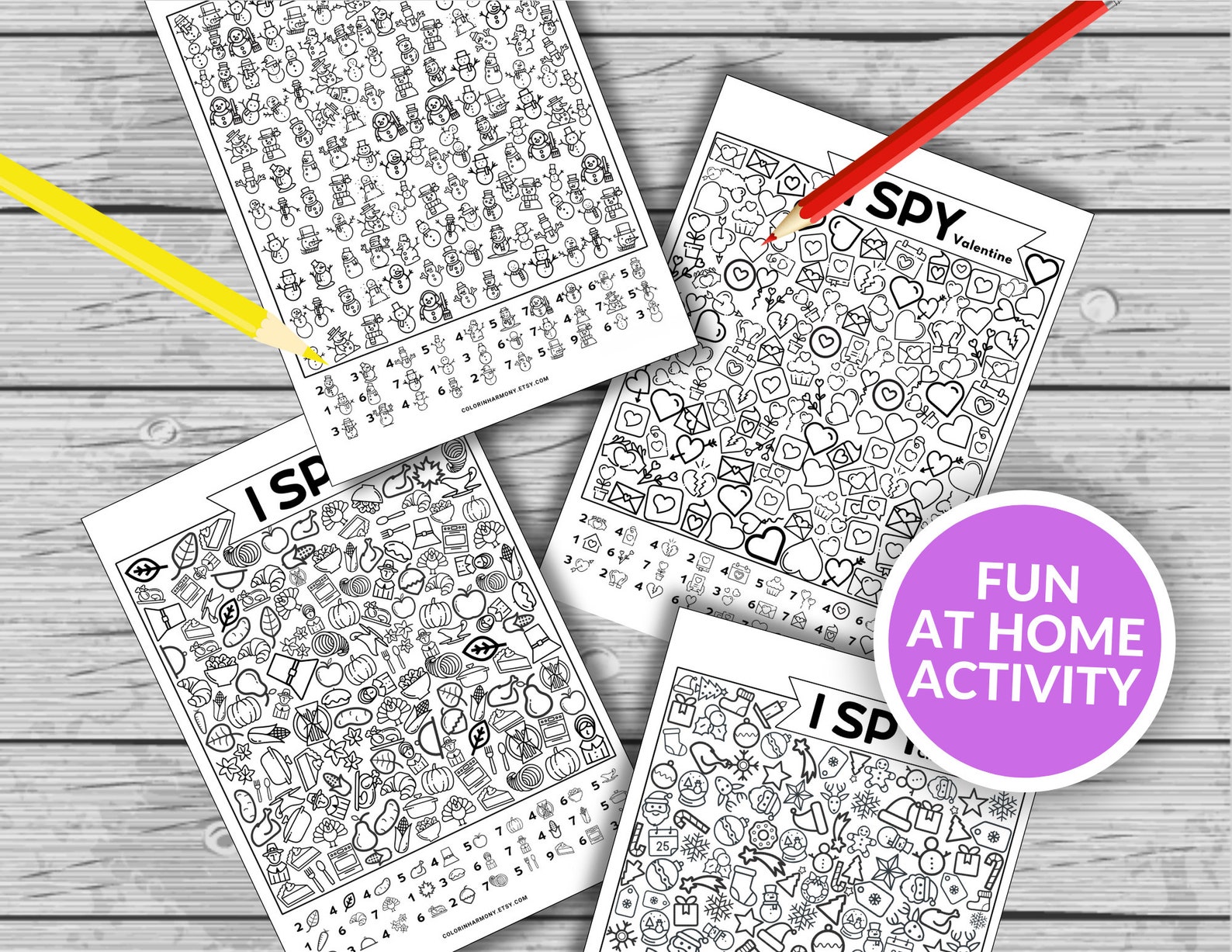 I Spy Fun Game, I Spy Printable Coloring Pages, I Spy Coloring Book, I ...