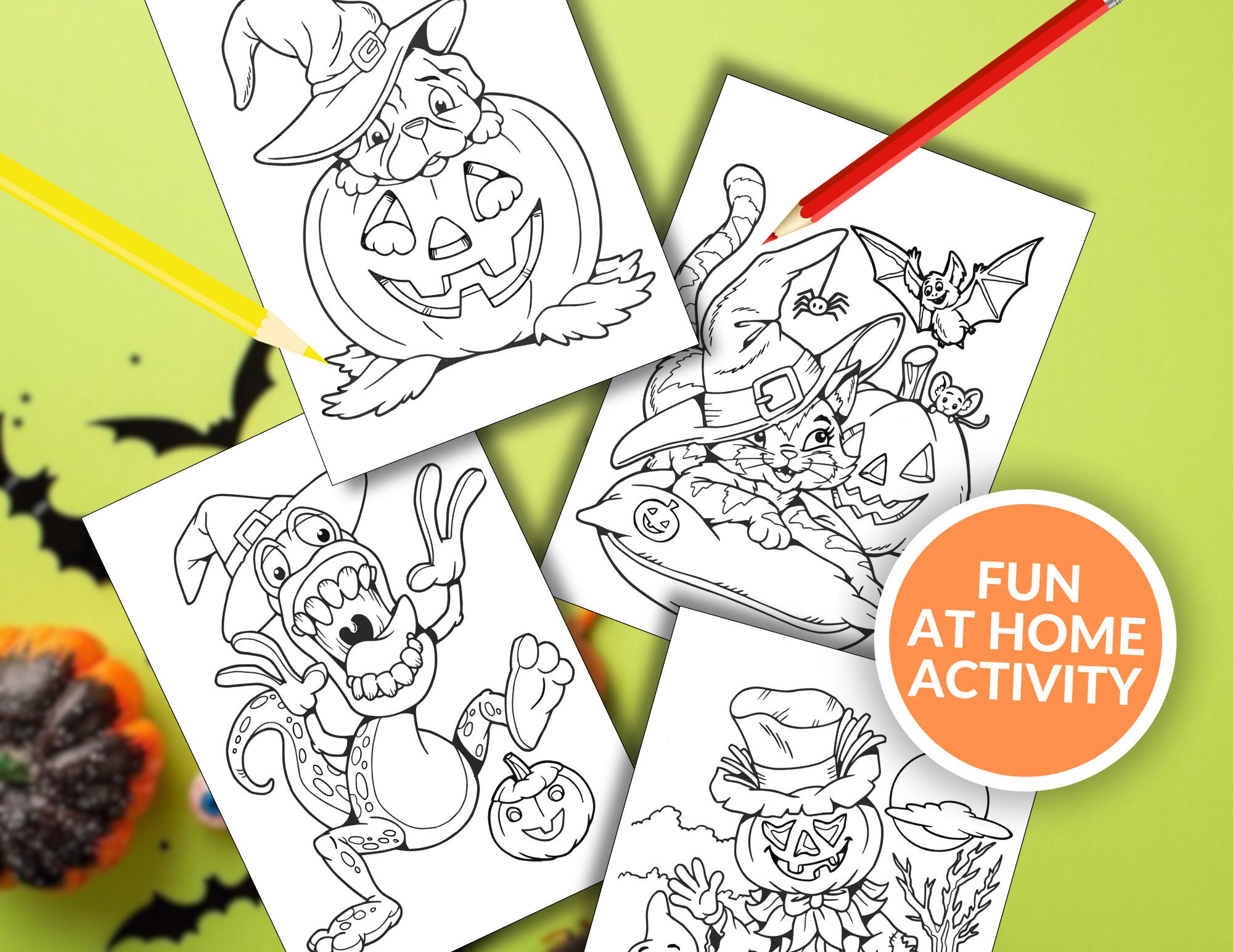 Pumpkin Pals Printable Coloring Pages, Halloween Coloring Book, Pumpkin ...