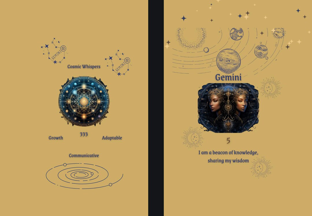 Gemini, Journal, Gift, Birthday, Inspirational,astrology - Etsy