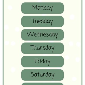 Days of the Week Matching Activity, Learning Resource, Printable - Etsy