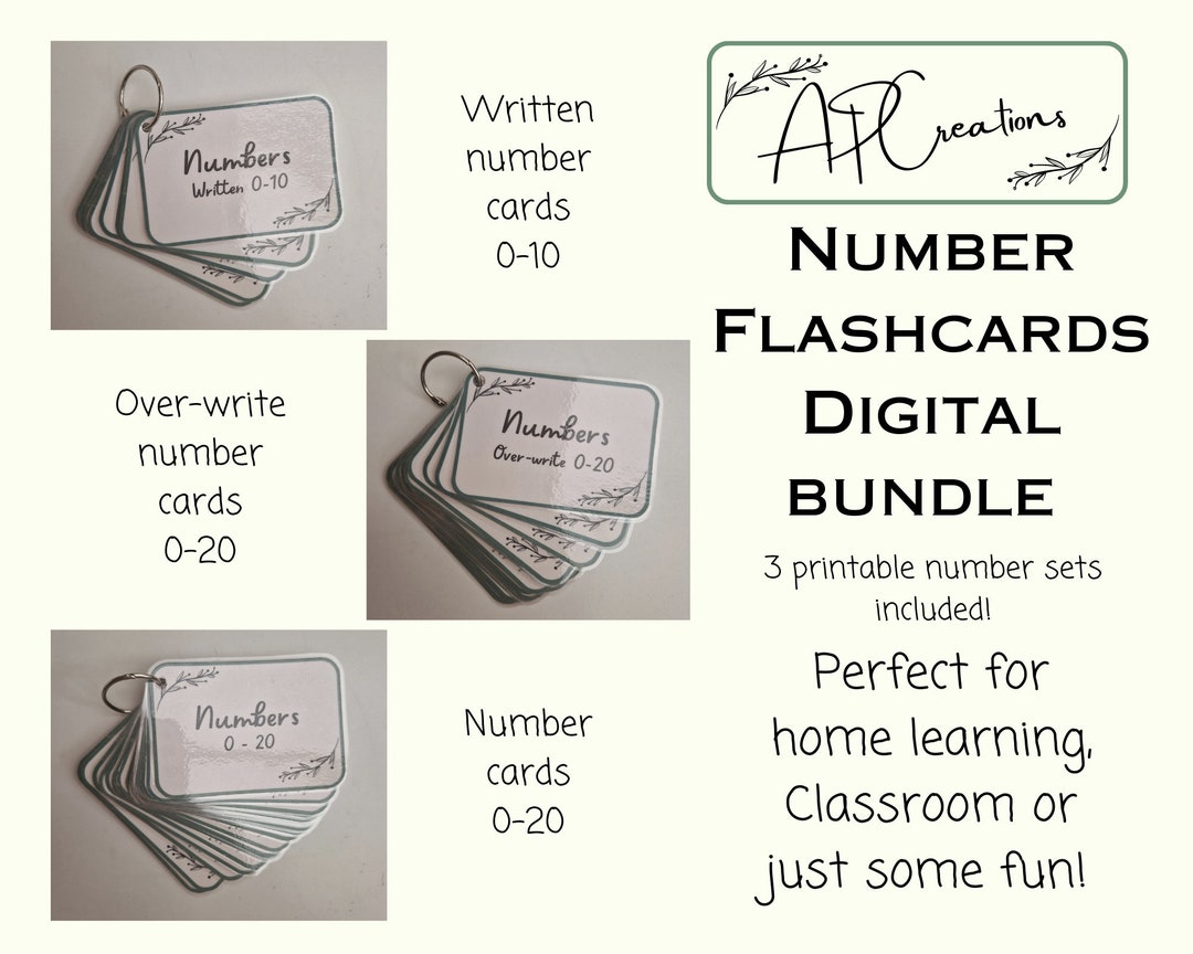 Number Flash Cards Digital Bundle Learning Resources - Etsy